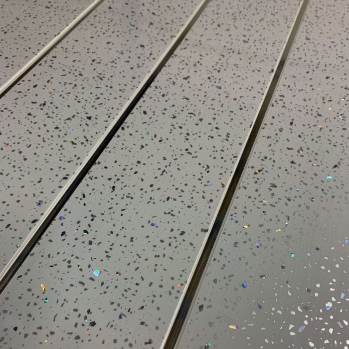 Grey Sparkle Chrome 5mm PVC Panel | DBS Bathrooms